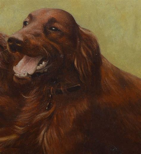 Ivan Gerasimov Portrait Of Two Irish Setters By Ivan Gerasimov At 1stdibs