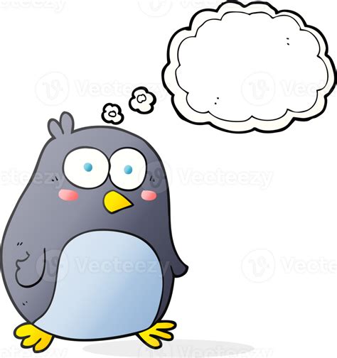 Hand Drawn Thought Bubble Cartoon Penguin 45178831 Png