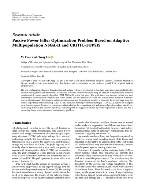 Pdf Passive Power Filter Optimization Problem Based On Adaptive