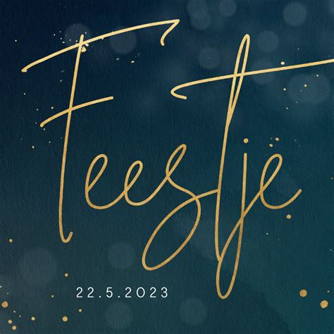 Uitnodiging Feestje Met Goudlook Kaartje Go