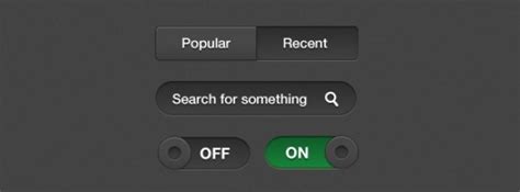 Black Ui Kit With Switch Buttons PSD File Free Download