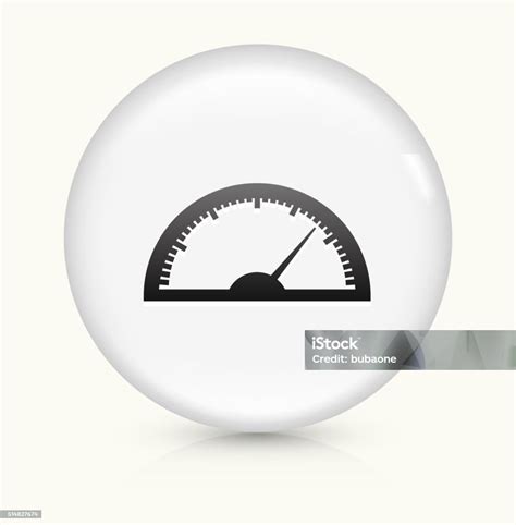 Compteur De Vitesse Vecteur Rond Icône Sur Blanc Bouton Vecteurs Libres