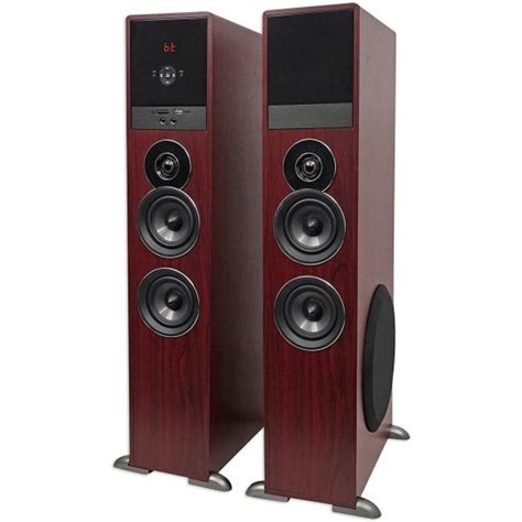 Rockville TM80C Cherry Powered Home Theater Tower Speakers