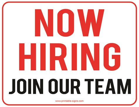 Now Hiring Printable Signs Printable Signs