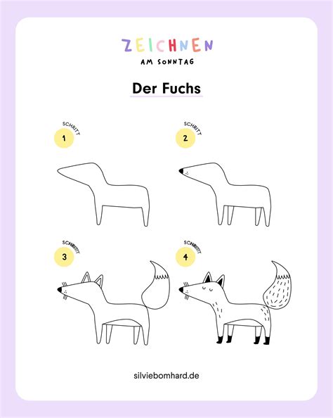 In Vier Schritten Ganz Einfach Einen Fuchs Zeichnen — Silvie Bomhard