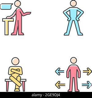 Verbal and nonverbal communication RGB color icons set Stock Vector Image & Art - Alamy