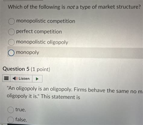 Solved Which Of The Following Is Not A Type Of Market
