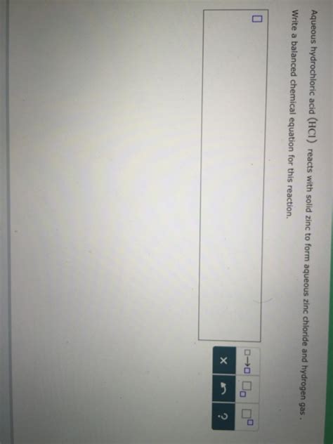 Solved Aqueous Hydrochloric Acid HCl Reacts With Solid Chegg Com
