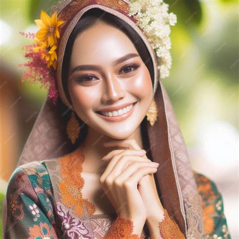 Premium Photo Portrait Of An Indonesian Beauty Young Woman In