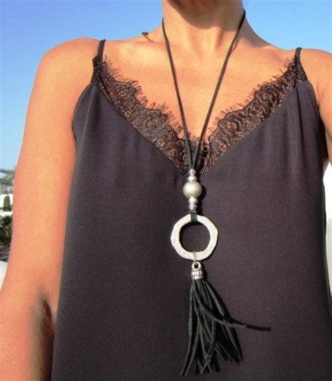 Long Necklace Tassel Necklaces Bohemian Jewelry Leather Tassel