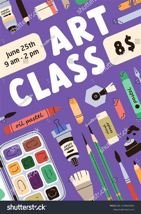 Art Class Ad Poster Creative School Stock Vector Royalty Free