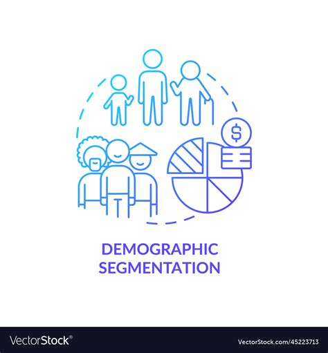 Demographic Segmentation Blue Gradient Concept Vector Image