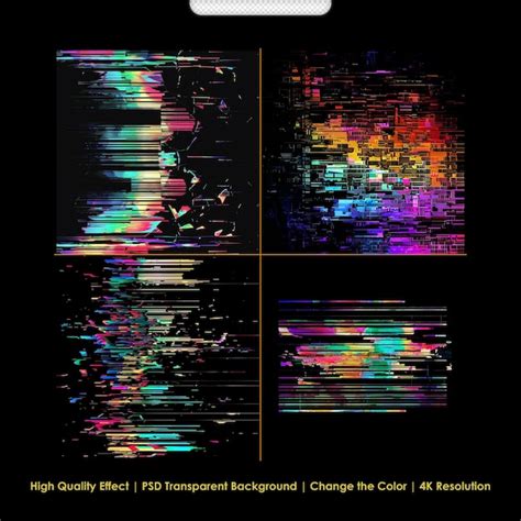 Premium PSD PSD Screen Error Glitch TV Static Screen Effect With Rainbow Pixel Noise Vector