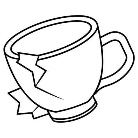 Broken Cup Coloring Images Free Download On Freepik