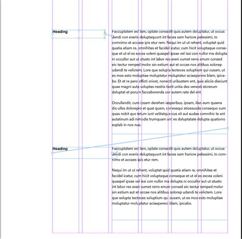 typography indesign best practice for headings in separate columns