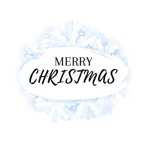 Merry Christmas Greeting Card Background Template With Snowflakes And
