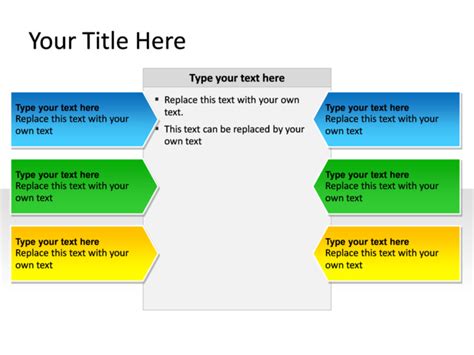 PowerPoint Slide Relationship Diagram Boxes Multicolor PL CrystalGraphics