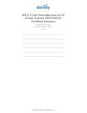 Docsity Wgu C Introduction To It Exam Latest Verified Answers Pdf Wgu C