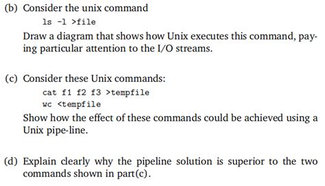 Solved B Consider The Unix Command Ls L File Draw A