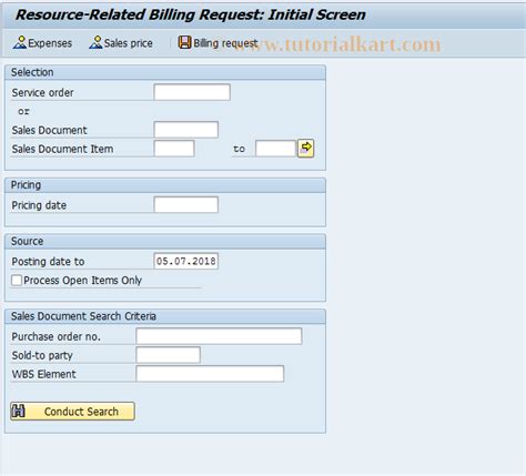 DP90 SAP Tcode CS Resource Related Billing Document