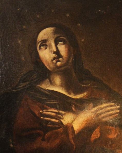 Proantic Madonna Orante Dipinto Olio Su Tela XVII Sec