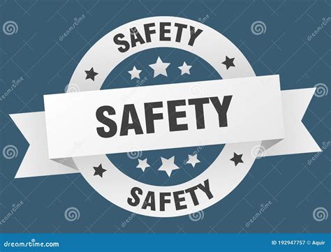 Safety Round Ribbon Isolated Label Safety Sign Stock Vector Illustration Of Vintage Origami
