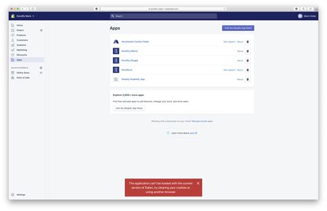 Safari 1304 Refreshes 3 Times And Returns Shopify Admin Error The