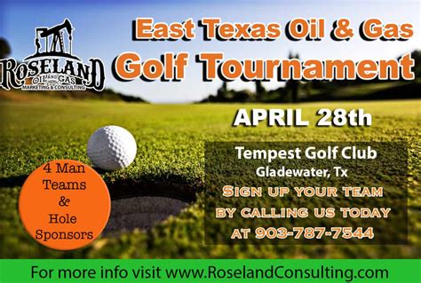 Register Now For Roselands East Tx Oil Gas Golf Tournament April