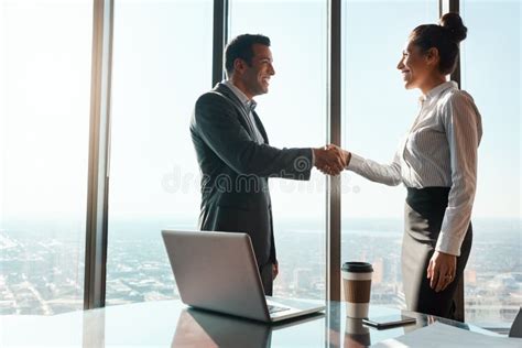Handshake Meeting And Business People In Office With Deal Merger Or