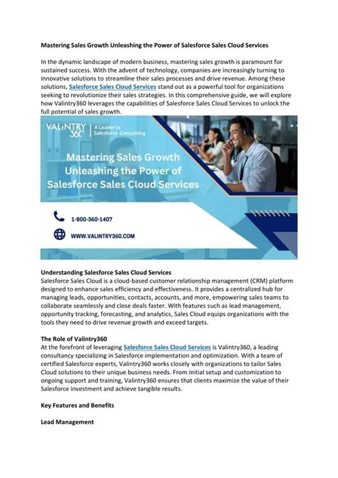 Ppt Mastering Sales Growth Unleashing The Power Of Salesforce Sales
