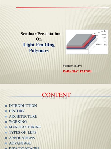 Light Emitting Polymers Pdf Oled Chemistry