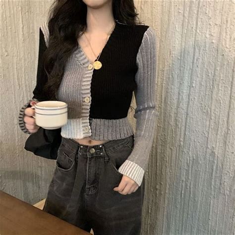 Women Fashion Color Blocking Patchwork Single Breasted Coat S Xl
