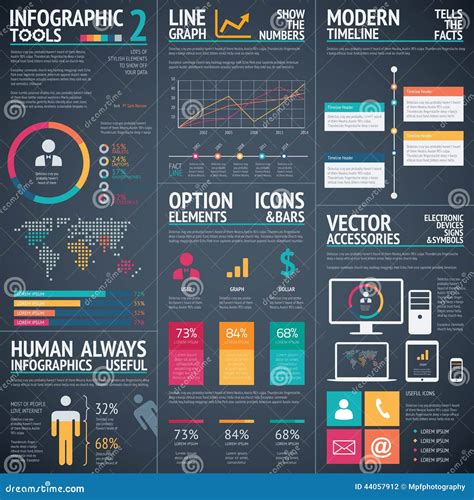 Black Infographic Vector Template Elements Data Visualization Stock Vector Illustration Of