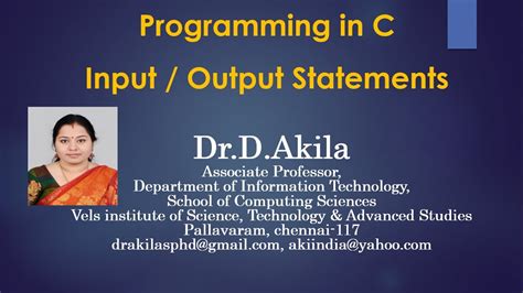Input Output Function In C Youtube