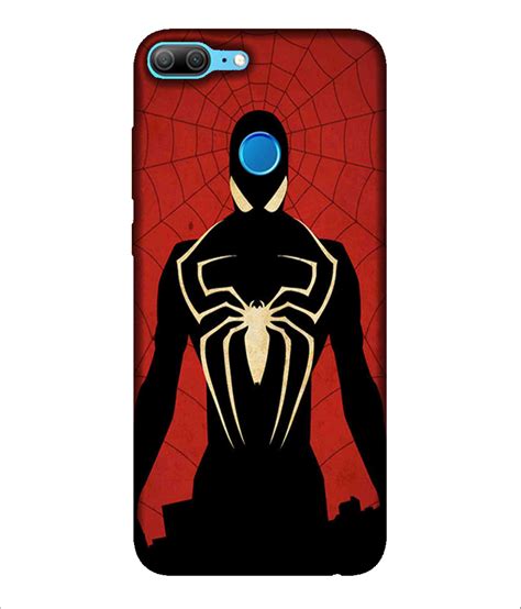 Buy For Huawei Honor Lite Black Cartoon Spider Cartoon Red Background Designer Printed High