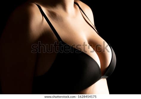 Woman Perfect Breasts Black Bra On Stock Photo 1628454175 Shutterstock