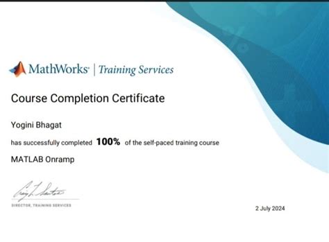 Yogini Bhagat On Linkedin Matlab Certification