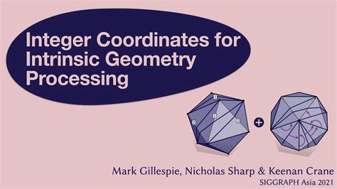 Integer Coordinates For Intrinsic Geometry Processing Youtube