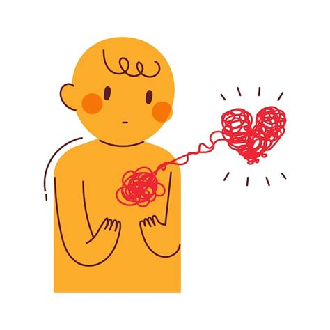 자신의 마음이나 감정을 들여다보는 사람 심리적 개념 벡터 그림 프리미엄 벡터