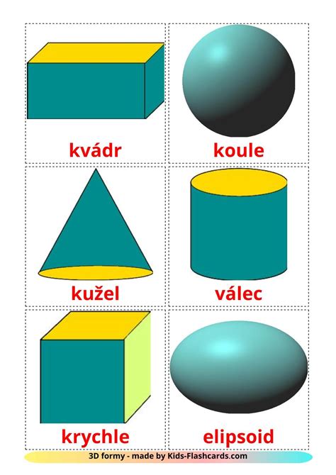 17 Free 3d Shapes Flashcards Pdf Czech Words