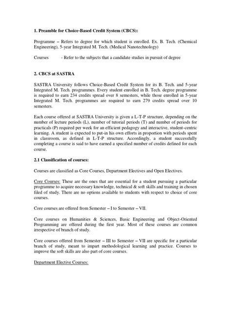 Choice Based Credit System Pdf Academic Degree Academia
