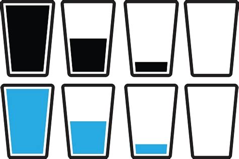 우유 또는 주스 컵 아이콘 세트입니다 파란색과 검은색 색상의 물 유리 기호 물 유리 벡터 표지판 음료 벡터 일러스트 레이 션 웹 사이트 트렌디 한 평면 스타일 절연 통하고