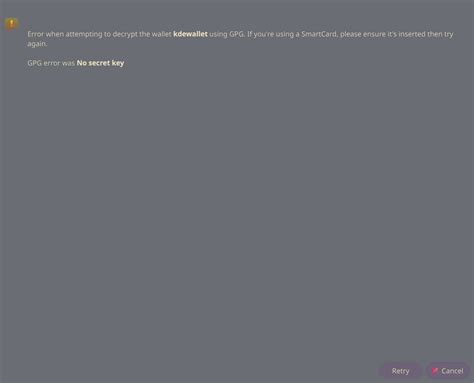 Kwallet GPG Error Was No Secret Key Again Universal Blue