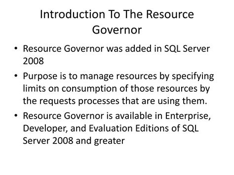 Ppt Sql Server Resource Governor Powerpoint Presentation Free