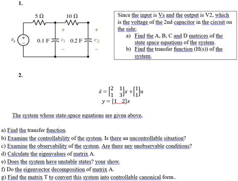 Solved 1 5 Ww 100 Ww Since The Input Is Vs And The Output Is V2