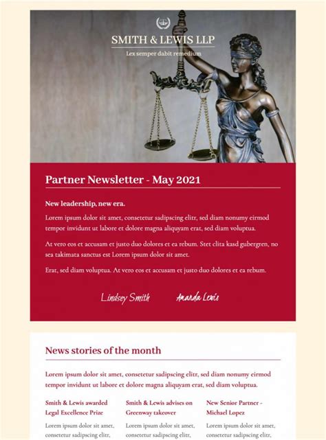 Legal Newsletter Template Law Firm Email Newsletter