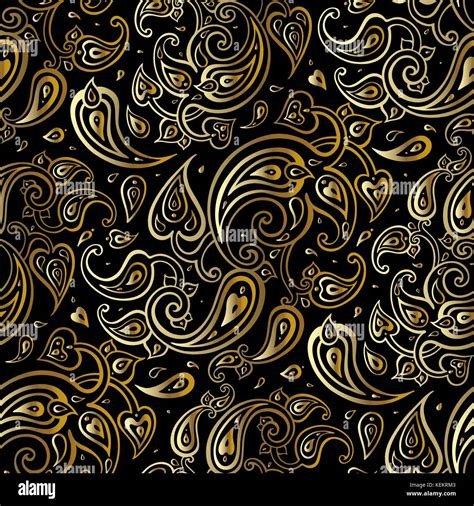 Paisley Beautiful Golden Seamless Background Stock Vector Image And Art