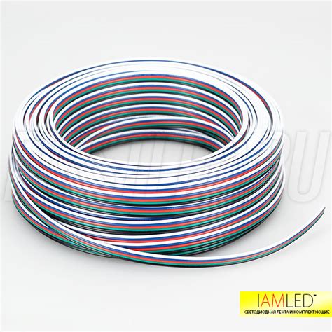 Пятижильный провод шлейф для RGBW ленты 50м (5 жил, 18AWG) | «Первый ...