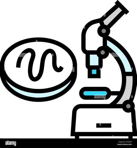 Microscope Worm Parasite Color Icon Vector Illustration Stock Vector