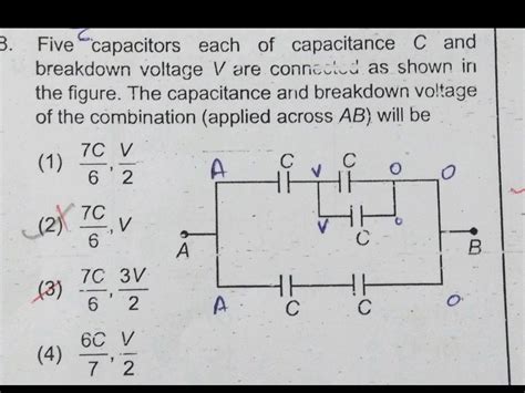 Three Capacitors Each Of Capacitance C And D Breakdown Voltage V Are